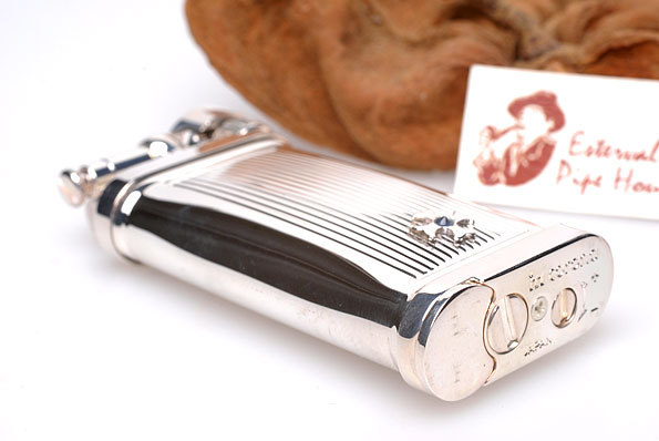 Sillems 1185 Pipe Lighter Old Boy Sterling Silver - Stripes Estervals ...